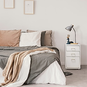 HollyHOME 3-Drawer Mobile Classification Storage Cabinet, Under Desk for A4 Mini File Cabinet, Mobile file Cabinet with Wheels for Home and Office, White