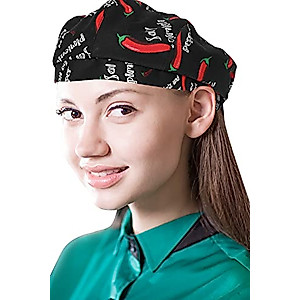 XINFU Chef Work Unisex Adult Printing Chef Hat Beret Party Accessory