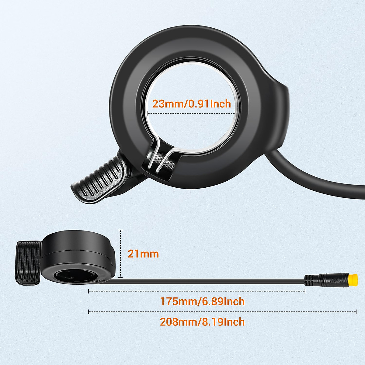 ADDMOTOR 130X Ebike Thumb Throttle with Waterproof Connector, E-Bike Speed Control for Electric Bicycle Scooter Accessories 3 Pin