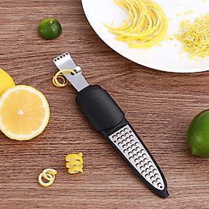 Pisol Zester, Lemon Citrus Orange Zester and Grater Tool, Cheese Grater & Vegetable Grater for Lime, Garlic, Ginger, Chocolate, Fruits, Dishwasher Safe