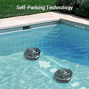 AIPER Cordless Robotic Pool Cleaner, Pool Vacuum with Dual-Drive Motors, Self-Parking, Perfect for Above-Ground Flat Pool up to 40 Feet, Lasts 90 Min, Grey