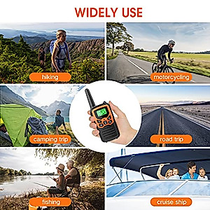 Walkie Talkies, MOICO Long Range Walkie Talkies for Adults with 22 FRS Channels, Family Walkie Talkie with LED Flashlight VOX LCD Display for Hiking Camping Trip (Orange 2 Pack)