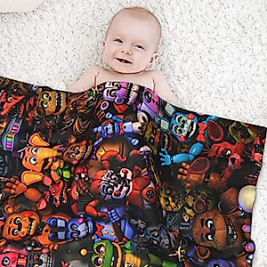 Baby Blanket Five .Nights at Freddy's Blanket Super Soft Suitable for Comforting Newborn Boys and Girls Air Conditioning Quilt 30 X 40 Inch