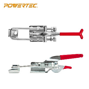 POWERTEC 4PK Toggle Clamp, 700 lbs Capacity, 431 Self-Lock U-Bolt Adjustable Latch w/Antislip Hand Grip for Woodworking Jigs & Fixtures, Smoker, Tire Carrier, Tool Box, Cabinet (20341-P2)