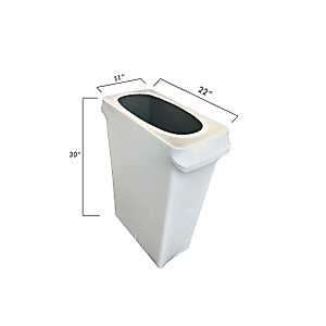 Spandex & Table Linens Spandex Stretch Slim Jim Trash Can Cover - Garbage Can Cover for 23 Gallon Trash Bins - Durable Polyester/Spandex Blend Garbage Can Covers - Made in The USA - White