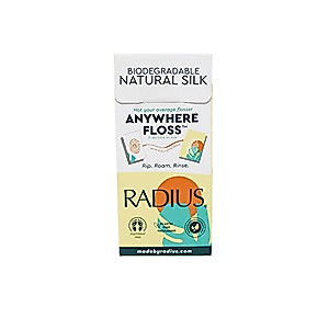 RADIUS Natural Unscented Silk Anywhere Floss Travel Dental Floss for Oral Care Boost Non Toxic Tooth & Gum Protection (20 Single Use Flossers per Pack) - Pack of 3