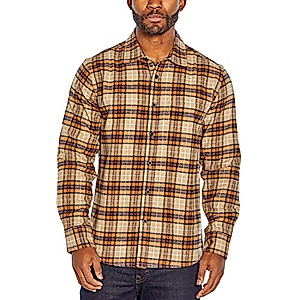 Eddie Bauer Bristol Men's Flannel Shirt - Khaki Plaid XX-Large