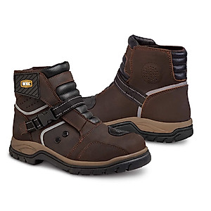 WORKLAND 77414 Motorcycle Boots Men - Leather Work Boots for Men - Biker Boots Touring, Sport - Botas para Motocicleta Hombre - Breathable with Protections - Rubber Sole Slip Resistant, Reflective