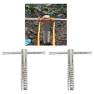 2X Aluminum Spiral Ice Nail Outdoor Canopy Tent Nails, Ice Muddy Beach Nails Spiral Ice Nails Snow Screw Fishing Tackle