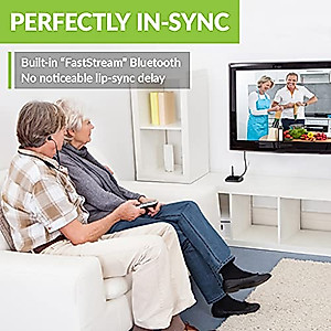 Avantree HT5006 Wireless Earbuds for TV Listening, Passthrough Support, 20Hrs Neckband Headphones with Bluetooth Transmitter for Optical Digital, RCA, 3.5mm AUX TVs, Plug n Play, No Audio Delay