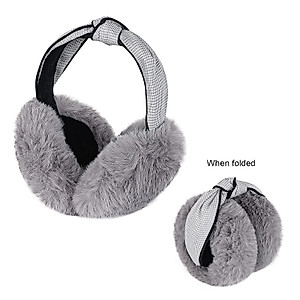 Women Warm Earmuffs Girl Cute Outdoor Ear Warmers Winter Furry Adjustable Ear Covers Packable Kid Cartoon Elephant Earmuffs