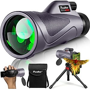 12x60 Purple Monocular Telescope High Powered with Smartphone Adapter Tripod and Portable Bag, Larger Vision Monoculars for Adults with BAK4 Prism & FMC Lens, Suitable for Bird Watching Hiking Travel