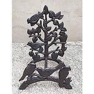 Riyyow Retro cast Iron Wrought Iron six Bird Garden Water Pipe Rack Garden Rack Garden Home Wall Decoration Water Pipe Bracket Drain Pipe-European Style (Color : A)