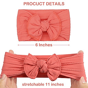Yxiang 6 Colors Nylon Headbands with Bows, Handmade Hair Accessories for Newborn, Infant, Toddler, and Kids Girls