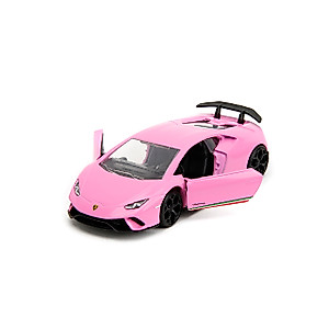 Pink Slips 1:32 W1 Lamborghini Huracán Performante Die-Cast Car, Toys for Kids and Adults(Glossy Pink)