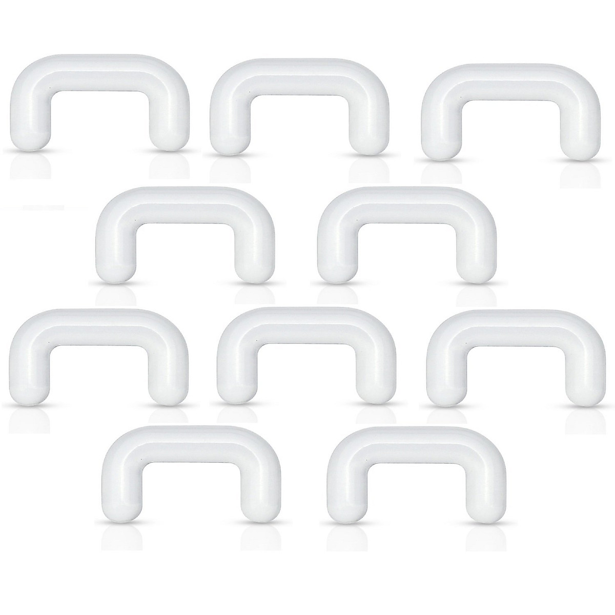 Pierced Owl Set of 10 Clear Acrylic Septum Ring Retainers, Metal Free, Allergy Free (16GA (1.2mm))