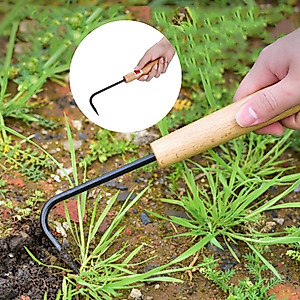 Zerodis Weeder, Metal Garden Weeding Tool with Wood Handle Mini Weed Puller Cultivator for Digging Edging Planting