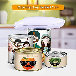 Procan Electric Can Opener, No Sharp Edge Can Opener, Full-Automatic Hands Free Can Opener for Almost Size