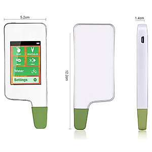 Food Nitrate Tester, Portable Nitrate Meter with LED Display Screen, 0-9999mg/kg Detection Range, 3 Colors Display Results and Easy to Understand, 3 Second Measurement Time, for Fruit, Vegetable