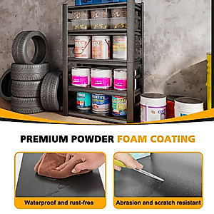 SFTORMAS 15.75" D X 32" W X 63" H Garage Shelving,5-Tier Adjustable Heavy Duty Shelving Unit,for Garage Kitchen Office Warehouse Basement Industrial Utility Yard,Black,2 Pack