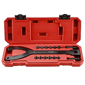 ATPEAM Spanner Wrench Spanner Wrench Set with Variable Spanner Wrench Pins 15Pc Adjustable Spanner Wrench fits Camshaft pulleys, Crankshaft pulleys