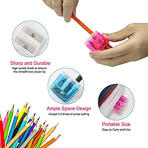 ForTomorrow Manual Pencil Sharpener Bulk - 24 Pack Small Colored Handheld Dual Hole Pencil Sharpeners with Lid for Kids, School Classroom