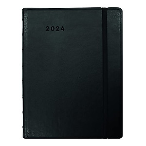 Filofax Weekly Planner, 12 Months, January to December, 2024, Twin-Wire Binding, Bilingual, 8.25" x 5.75", Black (C1851401-24)