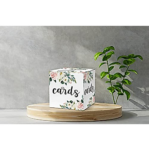 Flowers Card Box for Wedding, Birthday, Baby or Bridal Shower, Engagement,Graduation,Retirements, Anniversaries, Party Favor, Decorations Or Money Box -  1 PC (009 HUA)