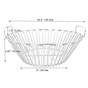 ZBXFCSH Ash Charcoal Basket with Divider Big Green Egg Accessories,Stainless Steel Grill Ash Baskets for The Large Big Green Egg,Kamado Joe Classic,Pit Boss,Louisiana & Other Grills