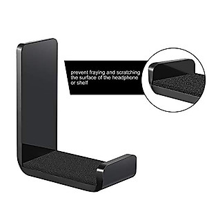 8 Pcs Headphone Hanger Wall Headphone Hook Holder with Adhesive Glues Headset Wall Mount Headphone Stand for General Purpose Game Headphones