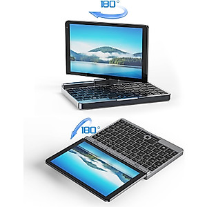 2 in 1 Convertible Laptop, Win11 Win10 8in Touchscreen Mini Laptop, 12GB RAM High Speed for Intel Alder Lake CPU Ultra Ligh Pocket Laptop with Stylus, Dual Band WiFi BT5.2 Portable Tablet PC(12G+128G)