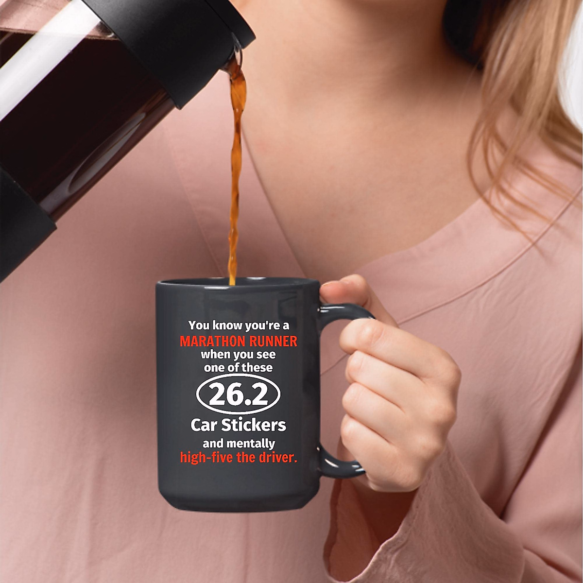 You are a Marathon Runner when see 262 Car stickers and mentally the driver 11oz 15oz Black Coffee Mug