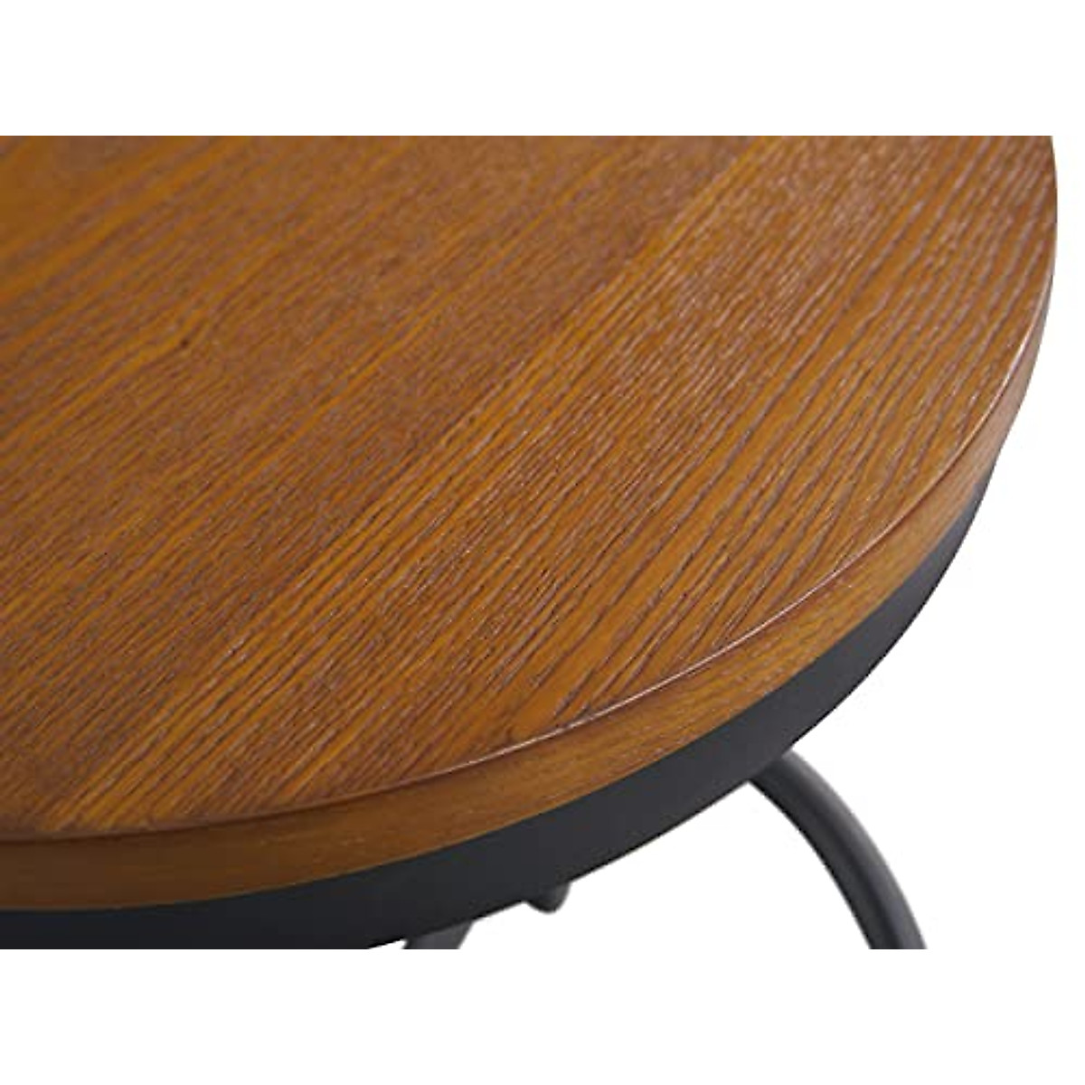 Signature Design by Ashley Quinidad Industrial 4 Piece Set including a Rectangle Counter Height Dining Room Counter Table and 3 Bar Stools, Black & Brown