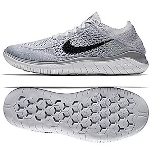 Nike Womens WMNS Free Rn Flyknit 2018 942839 100 - Size 7.5W White/Black