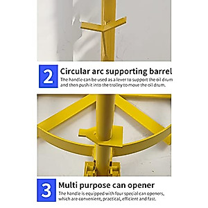 55 Gallon Drum Dolly - Stuffygreenus Industry Heavy Duty Barrel Wheels Barrel Dolly for 55 Gallon Drum Cart with Tow Bar Round Dolly Steel Low Profile, 1200lbs