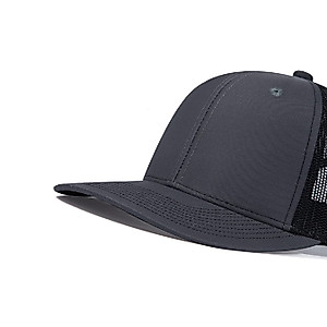 112 Trucker Cap Custom Personalized Embroider Logo/Text Dad Baseball Hats for Men & Women Strap Closure for Grandpa Gifts Daryk-Grey-Black