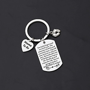 MYOSPARK Mommy To Be Gift New Mommy Keychain Baby Announcement Gift Expecting Mom Gift Parenthood Is One Of The Best Journeys (little fingers DT)