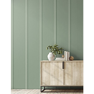 NextWall Faux Board and Batten Peel and Stick Wallpaper (Sage Green)