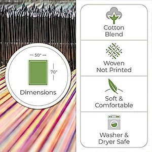 Pure Country Weavers Scotland - National Flower The Flowering Thistle Blanket - Gift Tapestry Throw - Woven from Cotton - Made in The USA (72x54)