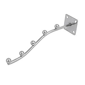 uxcell Wall Mount Waved Hanger Rack 5 Beads Garment Display Hook