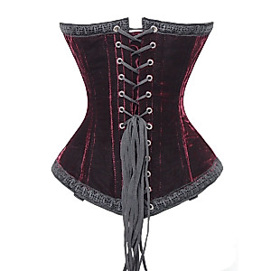 luvsecretlingerie Heavy Duty 26 Double Steel Boned Waist Training Velvet Underbust Tight Shaper Corset #8023-VE