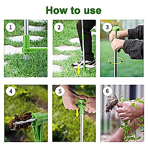 Weed Puller Tool - Stand Up Heavy Duty Weeder Hand Tool - Standing Weed Root Removal Tool Plucker Dandelion Puller - 39" Long Handle Garden Weeding Tool with 3 Claws for Garden Backitchen