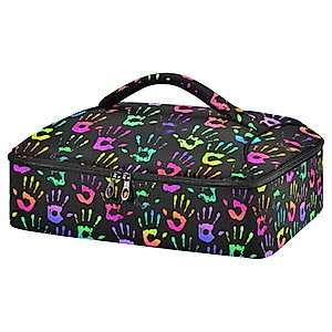 Kcldeci Insulated Thermal Food Carrier Insulated Casserole Carrier for Hot or Cold Food,Bright Rainbow Insulated Tote Bag for Potluck Cookouts Parties Picnic,Lasagna Lugger