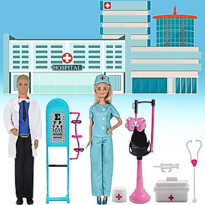 EuTengHao 90Pcs Doll Clothes and Accessories for 11.5'' Girl Doll and 12'' Boy Doll Doctor Nurse Playset Includes 25 Clothes Lovers Outfit 28 Shoes Ice Cream Truck Medical Equipment for 12 Inch Dolls