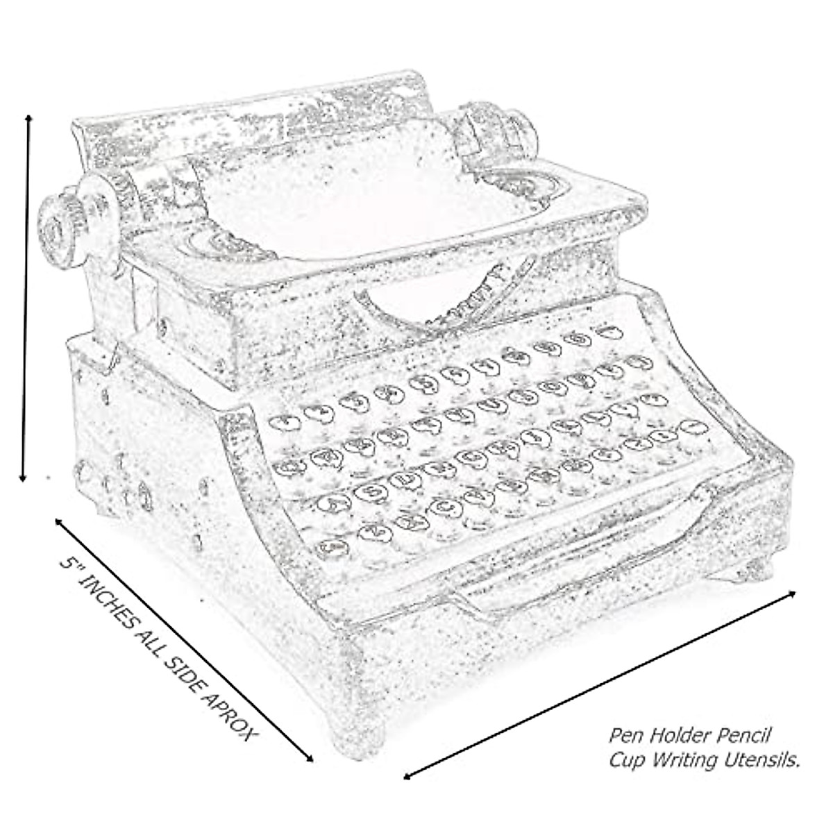 Bellaa Typewriter Pencil Holder - Vintage Desk Organizer