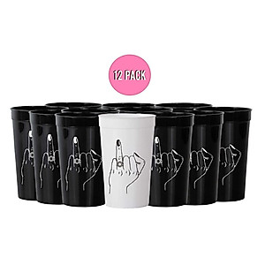 Bach Bride Bachelorette Party Decorations Ring Finger Reusable Cups - 12 Stadium Cups | Bridal Shower Gift, Bridesmaid Favors