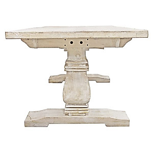 Benedict Rectangular Dining Table in Mango Solid Wood with White Wash Finish