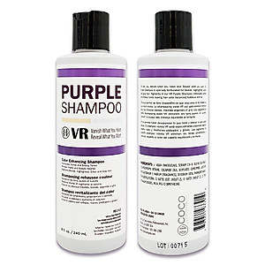 COCO-HONEY Purple Shampoo for Blonde Lightening Color Treated Hair Silver and Gray Highlighted Hair/Paraben Free/Cruelty Free/Sulfate Free/Safe for Color-Treated Hair 8 oz