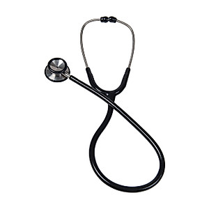 MABIS Stethoscope, Adult with Infant Bell, Diaphragm, Stainless Steel Chest piece, Dual Binaural and 22 Inch Tubing with 2 Extra sets of Ear tips, Black