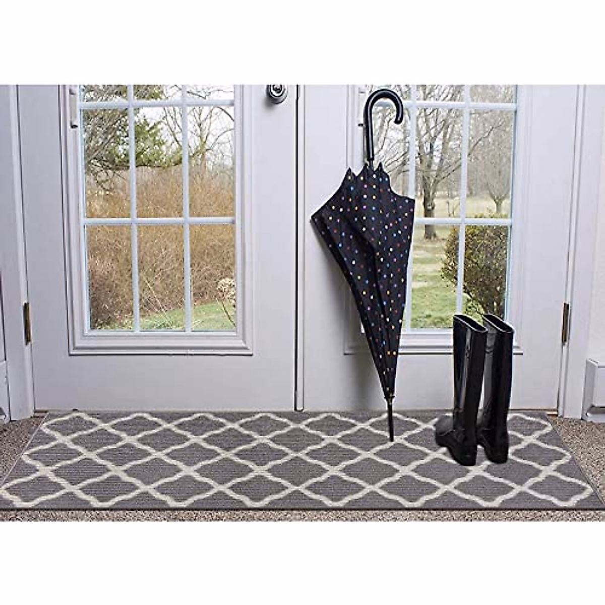SHACOS Long Door Mats Indoor 24"x71" Washable Front Door Mat Non Slip Water Absorbent Entryway Rug Doormat Indoor Entrance Floor Mat Runner for Home Garage Kitchen Laundry, Light Gray